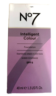 No7 Intelligent Colour Foundation 40ml - SPF 6 VARIOUS use drop menu ...