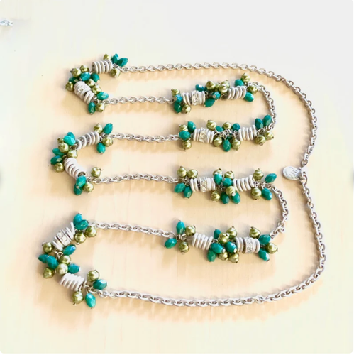 Long necklace Jones New York JNY 43" chunky chain bead vintage signed ...