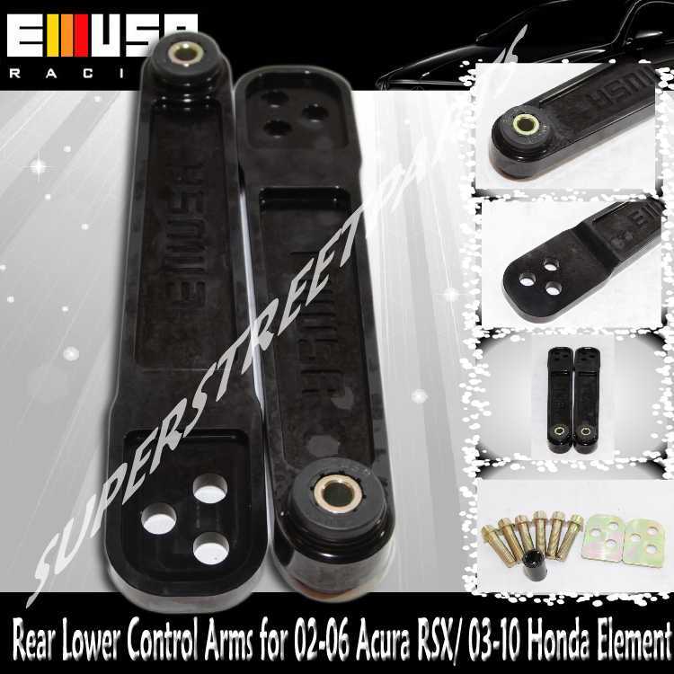 EMUSA Black Rear Lower Control Arms for 02-06 Acura RSX 03-10 Honda ...