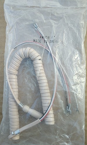 Telephone Handset Flat-Coiled Cord Beige 4WH5R 6FT 4 Conductors NOS NIB ...