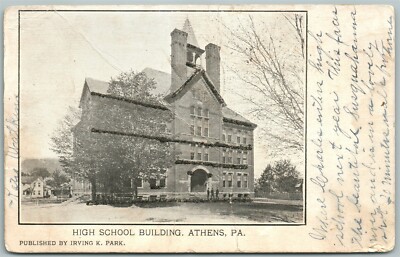 ATHENS PA HIGH SCHOOL 1906 ANTIQUE POSTCARD | eBay