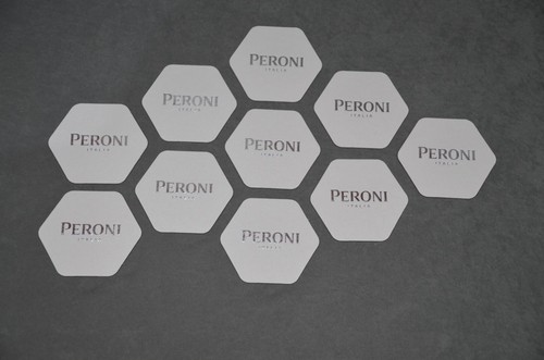 10x Peroni Italia Hexagonal Cardboard Beer Mat Coaster Brand New Set ...