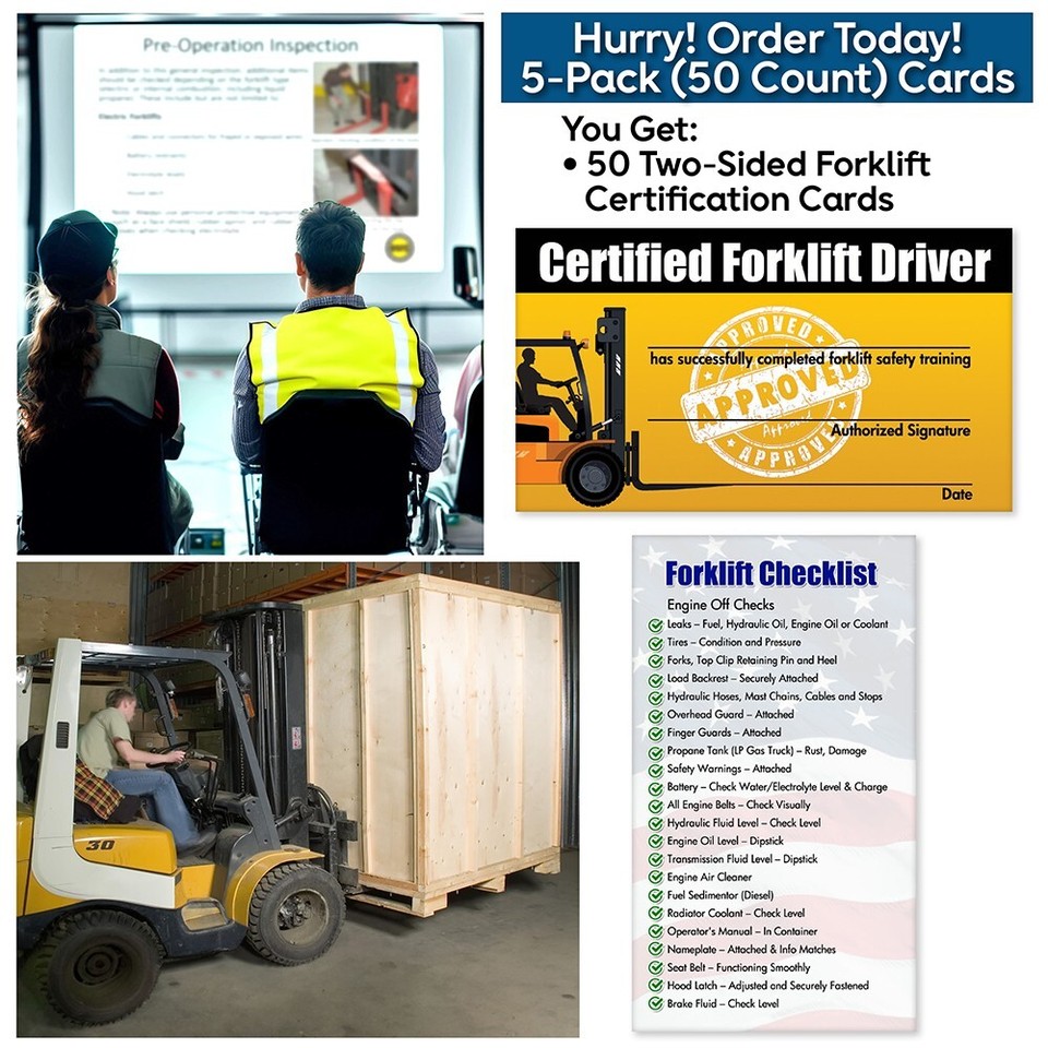 Forklift Certification Training Cards - Certified Forklift Driver Card ...