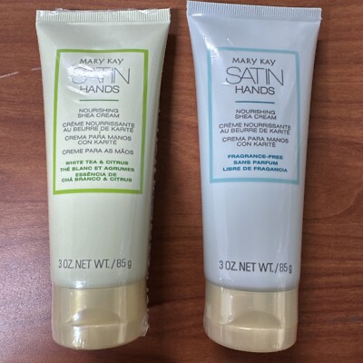 2 Mary Kay Satin Hands White Tea + Fragrance Free Nourishing Shea Cream ...