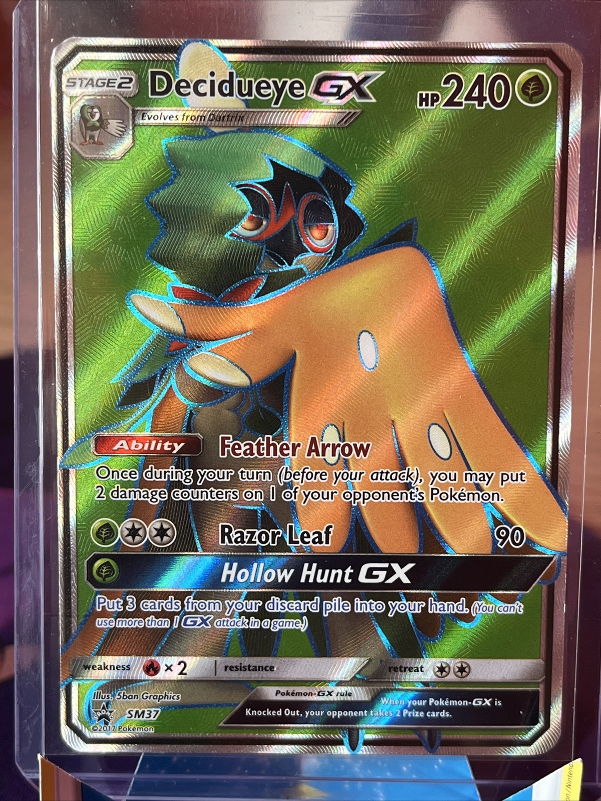 Pokemon TCG Decidueye GX SM37 Black Star Promo Full Art Ultra Rare LP ...