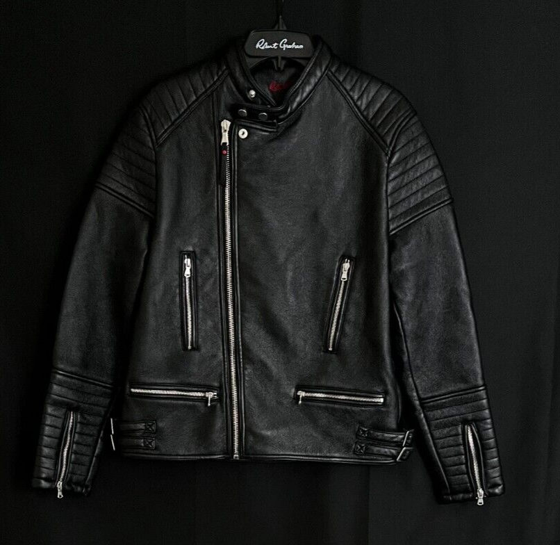 Robert Graham RACER Vegan Leather Racer Jacket Black $318 XL NWT ...