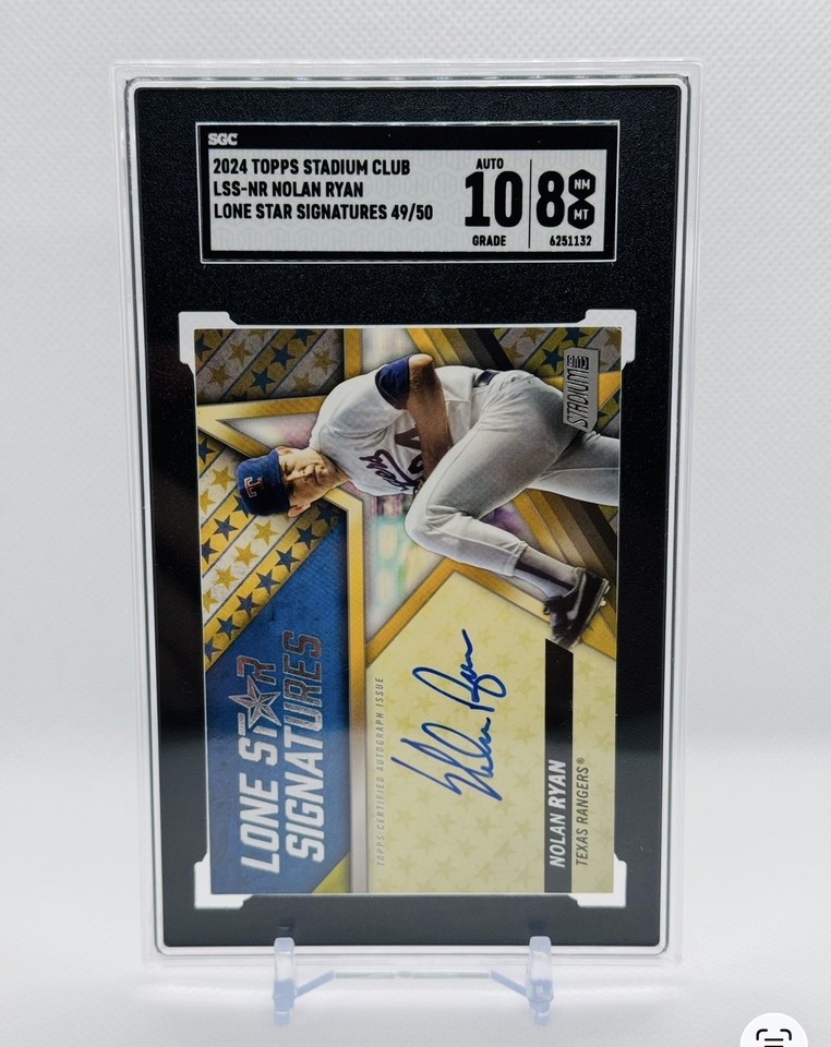 Nolan Ryan 2024 Topps Stadium Club LSS-NR Lone Star Signatures On Card ...