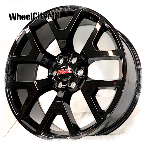 20" gloss black 2015 GMC Sierra 1500 Yukon Denali 5656 OE replica ...