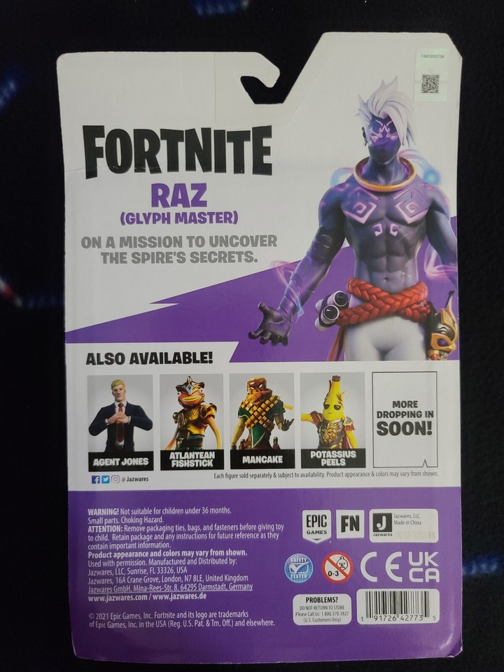 New Fortnite Solo Mode Series RAZ GLYPH MASTER 4" Action Figure ...