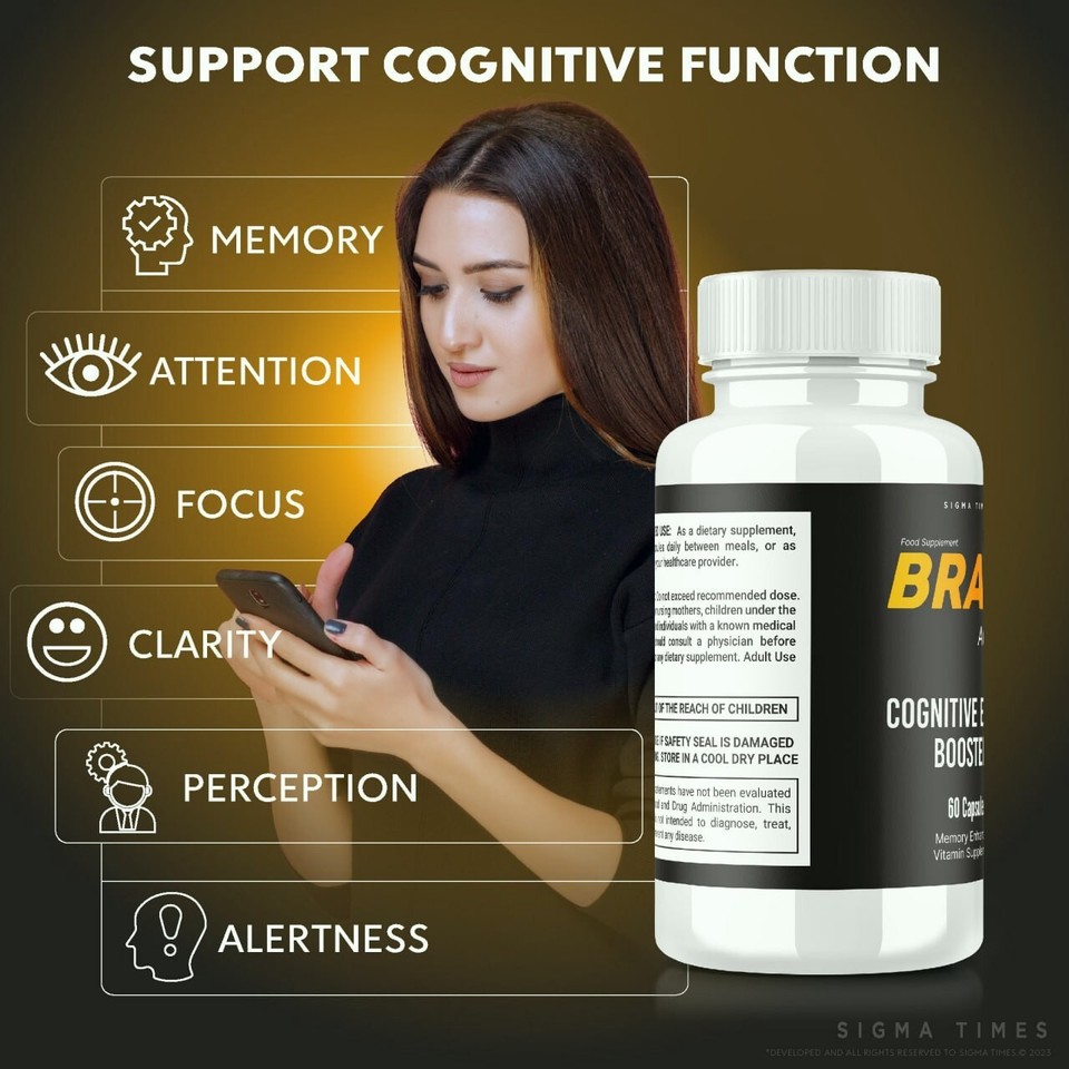 (3 Pack) Brain Actives Cognitive Brain Booster Pills for Advanced ...