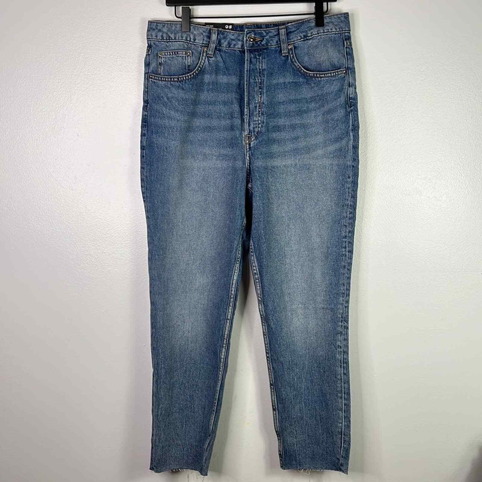 H&M DIVIDED Mom Jean High Waist Ankle Length Button Fly Blue Jeans ...