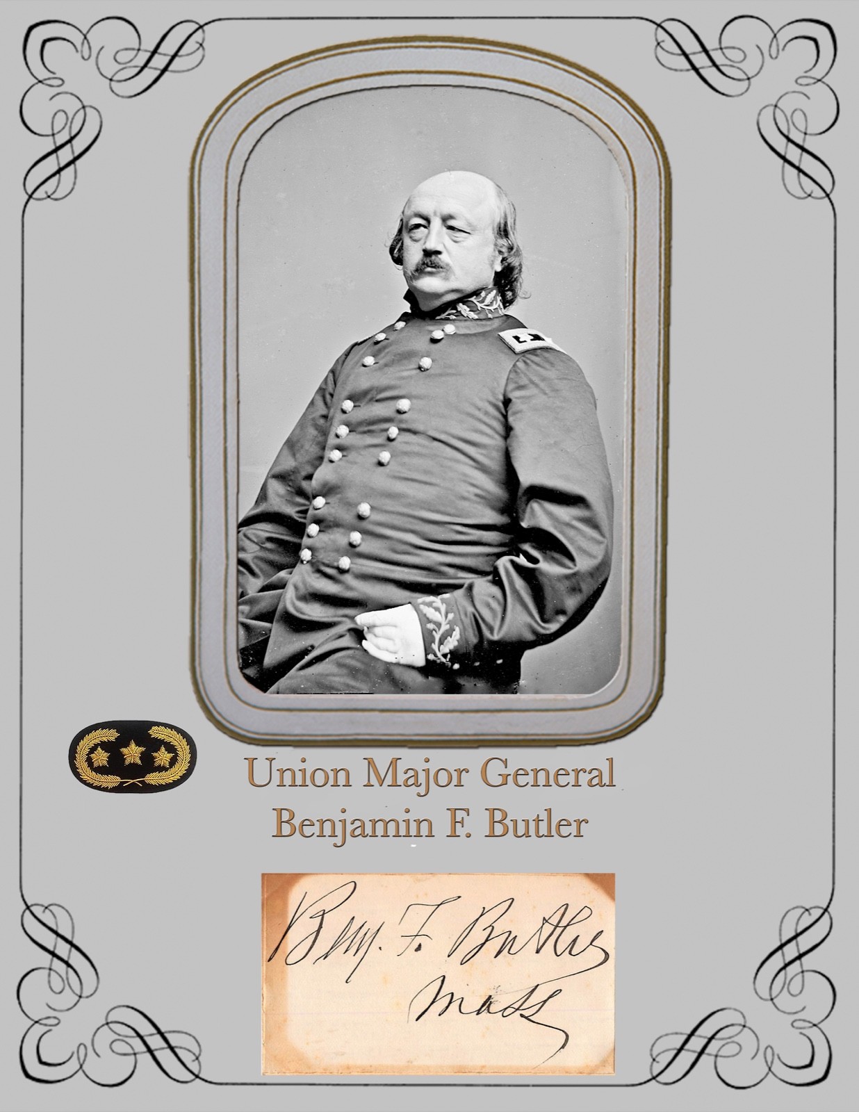 Civil War Major General Benjamin Franklin Butler ,Copy Portrait ...