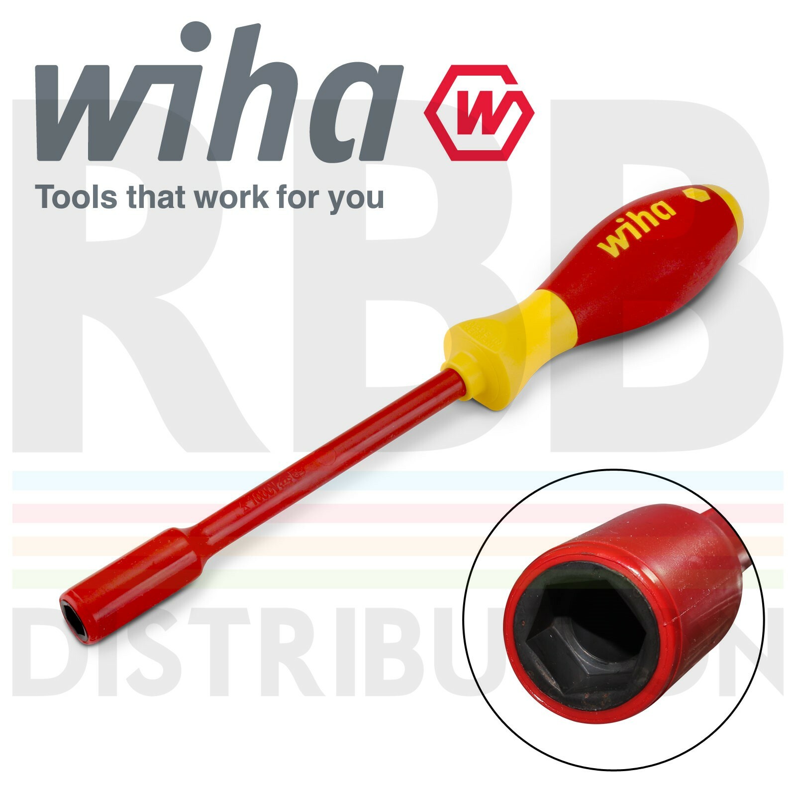 Wiha Hex Driver Screwdriver 1000v VDE Electrician 8mm SoftFinish Grip ...