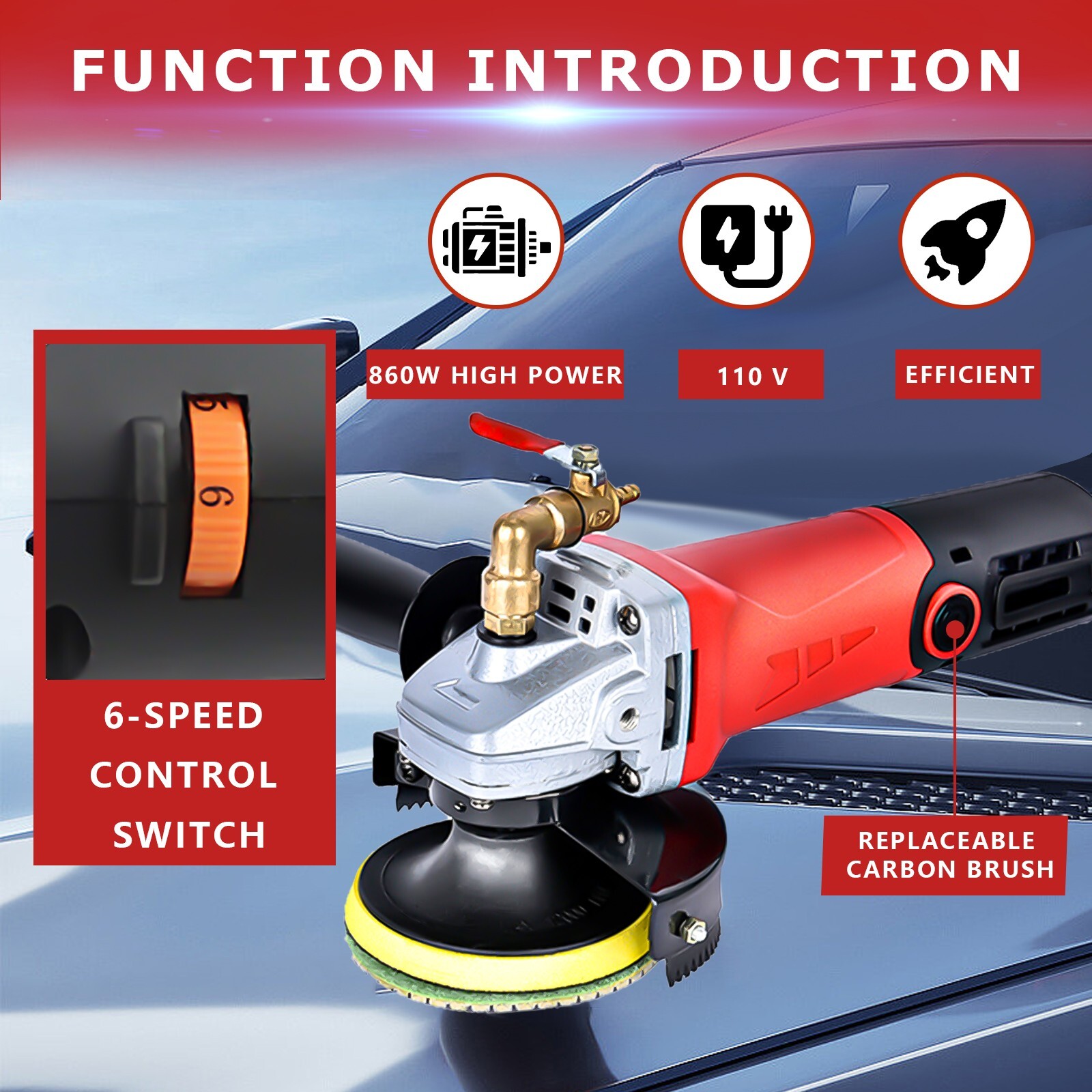 4" Variable Speed Electric Wet Stone Polisher for Granite Marble ...
