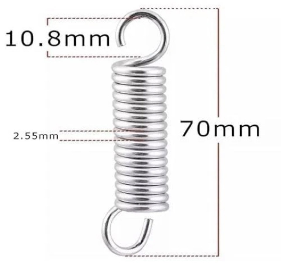 2 x Extension Spring Small Tension Extended Compressed Springs Dual ...