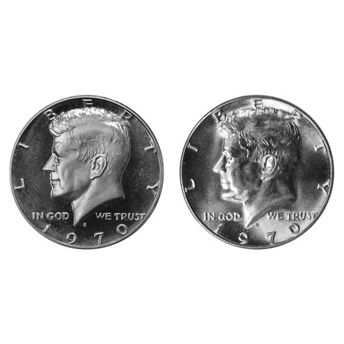 1970 D S Kennedy Half Dollar 50c Year set Proof & BU US 2 Coin lot | eBay