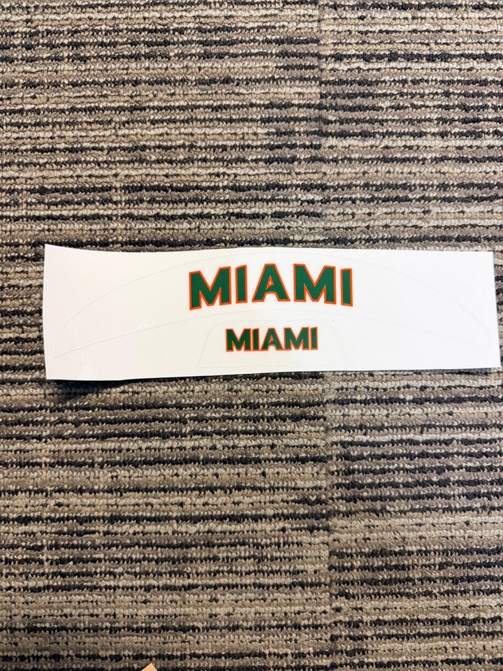 Miami Hurricanes Visor, Bumpers, Clip, Helmet Decals Football Clips Not ...