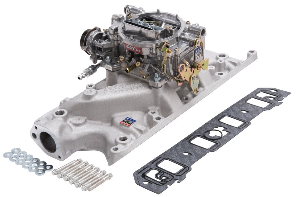 EDELBROCK SINGLE-QUAD MANIFOLD & CARBURETOR KIT,SMALL BLOCK FORD 289 ...