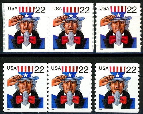 Uncle Sam Complete Set of MNH Single & Coil Pair S/A & W/A Scott's 3263 ...