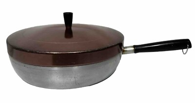 Wearever 11 “ Non Stick Saute Pan with Lid 3” Deep Copper Color Lid No ...