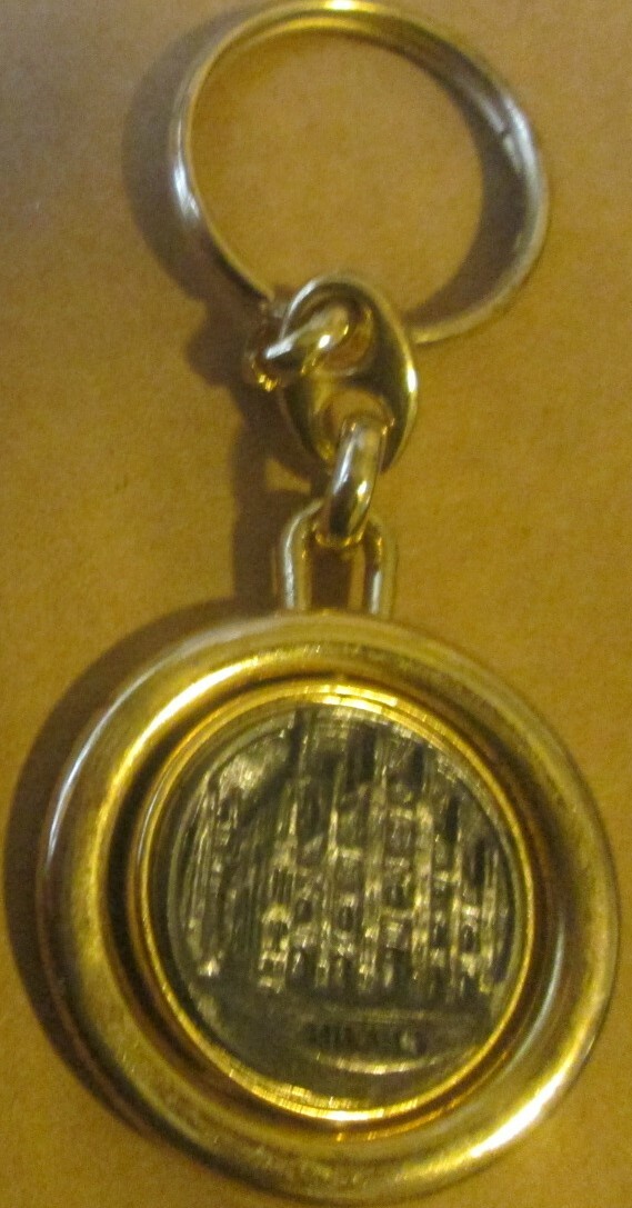 MILANO ITALY Souvenir metal spinning keyring key chain keychain 1.75 ...