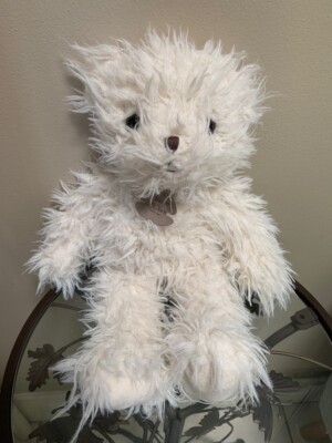 Histoire D’Ours - White Scruffy Teddy Bear Soft Plush Toy Stuffed ...