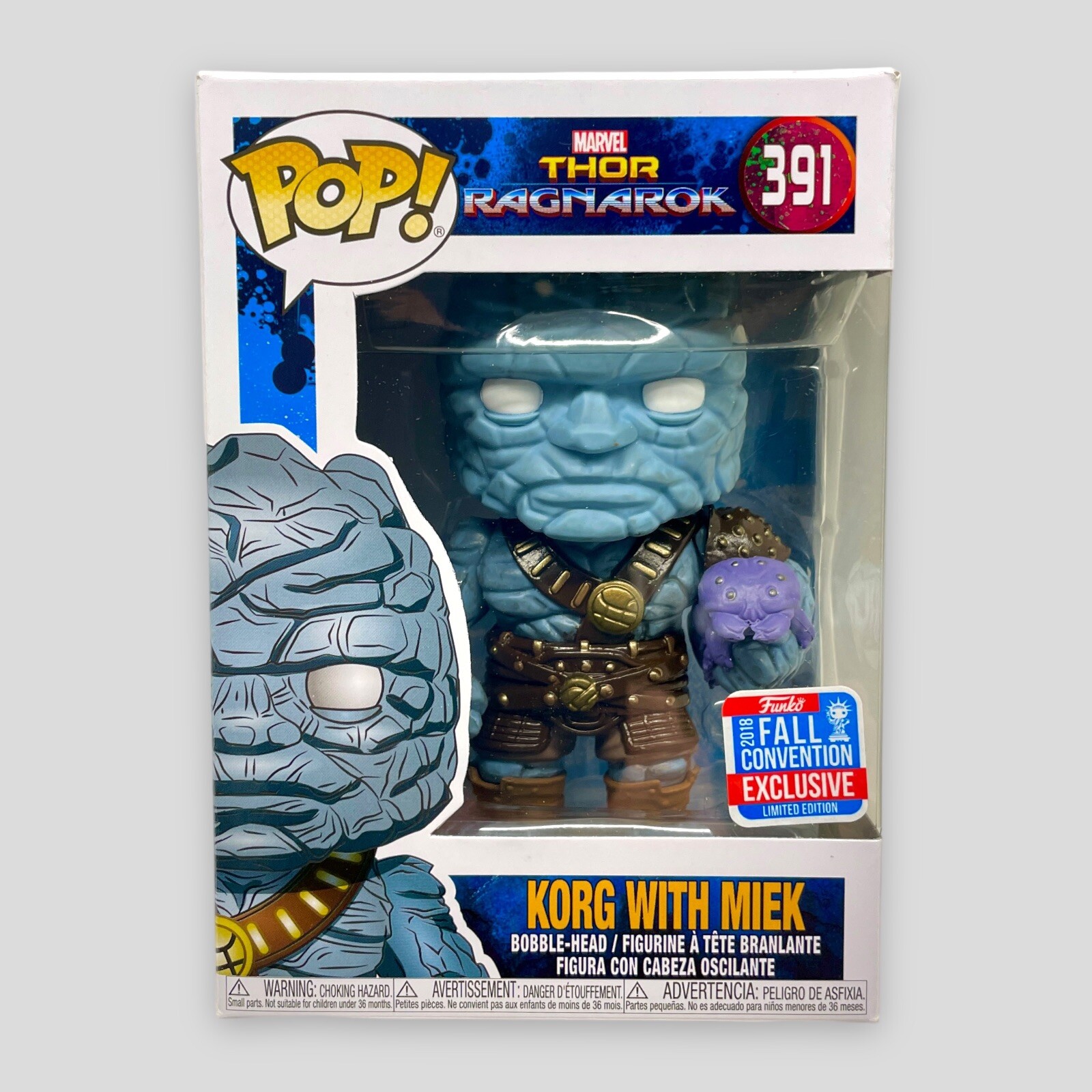 Funko Pop! Thor Korg with Miek NYCC 2018 Exclusive #391 Avengers Hero ...