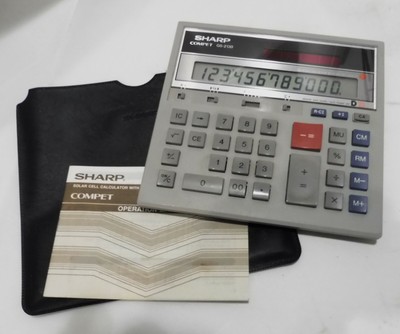 Sharp Compet QS-2130 12-Digit Solar Desktop Calculator Jumbo Display ...