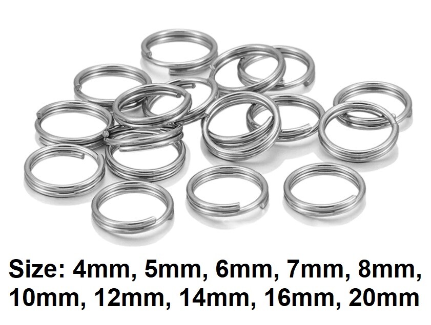 Rhodium Keyring Split Rings Key Chain Craft Jewellery Links Various ...