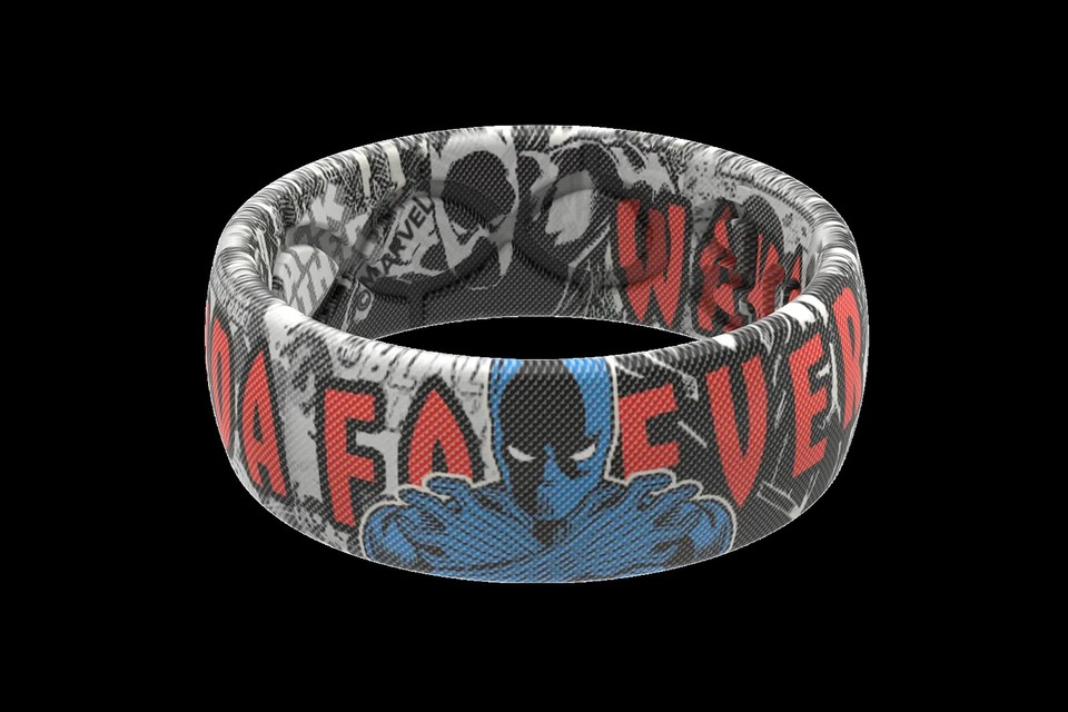 Marvel Groove Life "Black Panther Black & White Comic" Silicone Ring ...