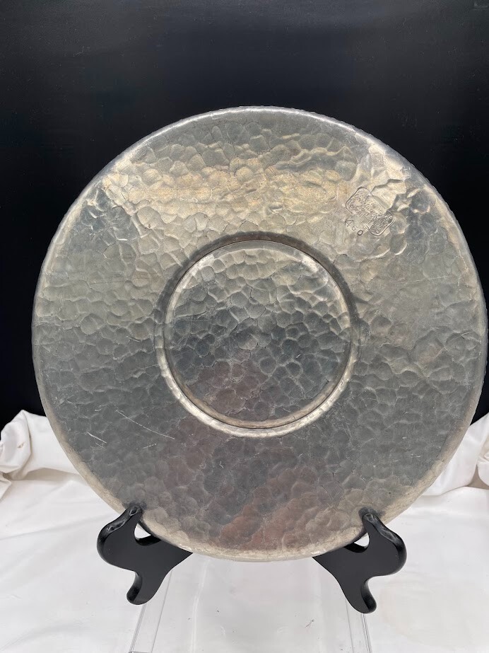 Rodney Kent Hammered Aluminum Platter Plate Tray Round with Tulips #460 ...