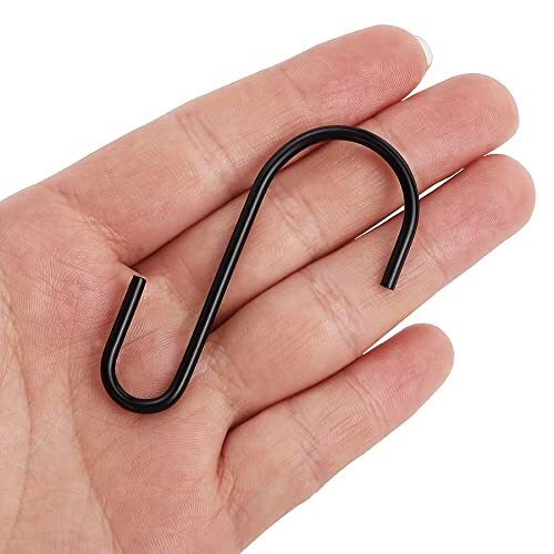10 Pack Black S Hooks For Hanging Plants Metal Hooks For Hanging Small ...