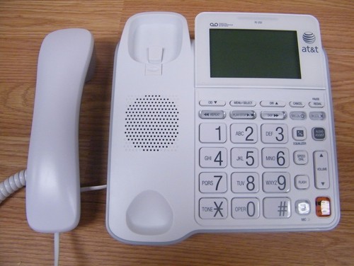 Genuine AT&T (CL4940) Single Line White Corded Telephone w/ Answering ...