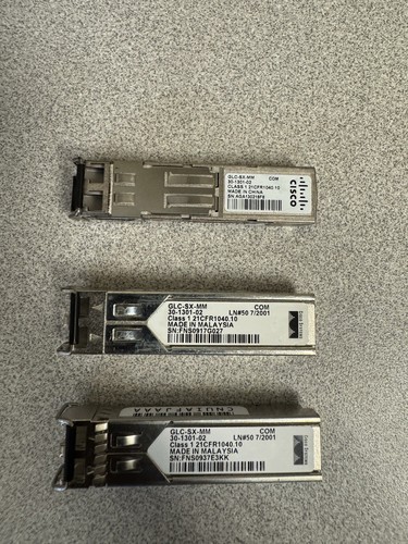 Lot of 7 Cisco & Finisar GLC-SX-MM SFP Transceivers - 1Gb Fiber & RJ45 Modules | eBay