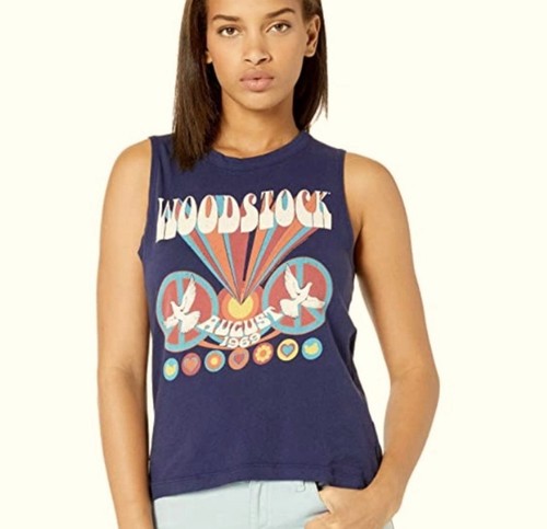 Chaser Woodstock August 1969 Navy Blue Muscle Tank Top Womens Small Nordstrom | eBay