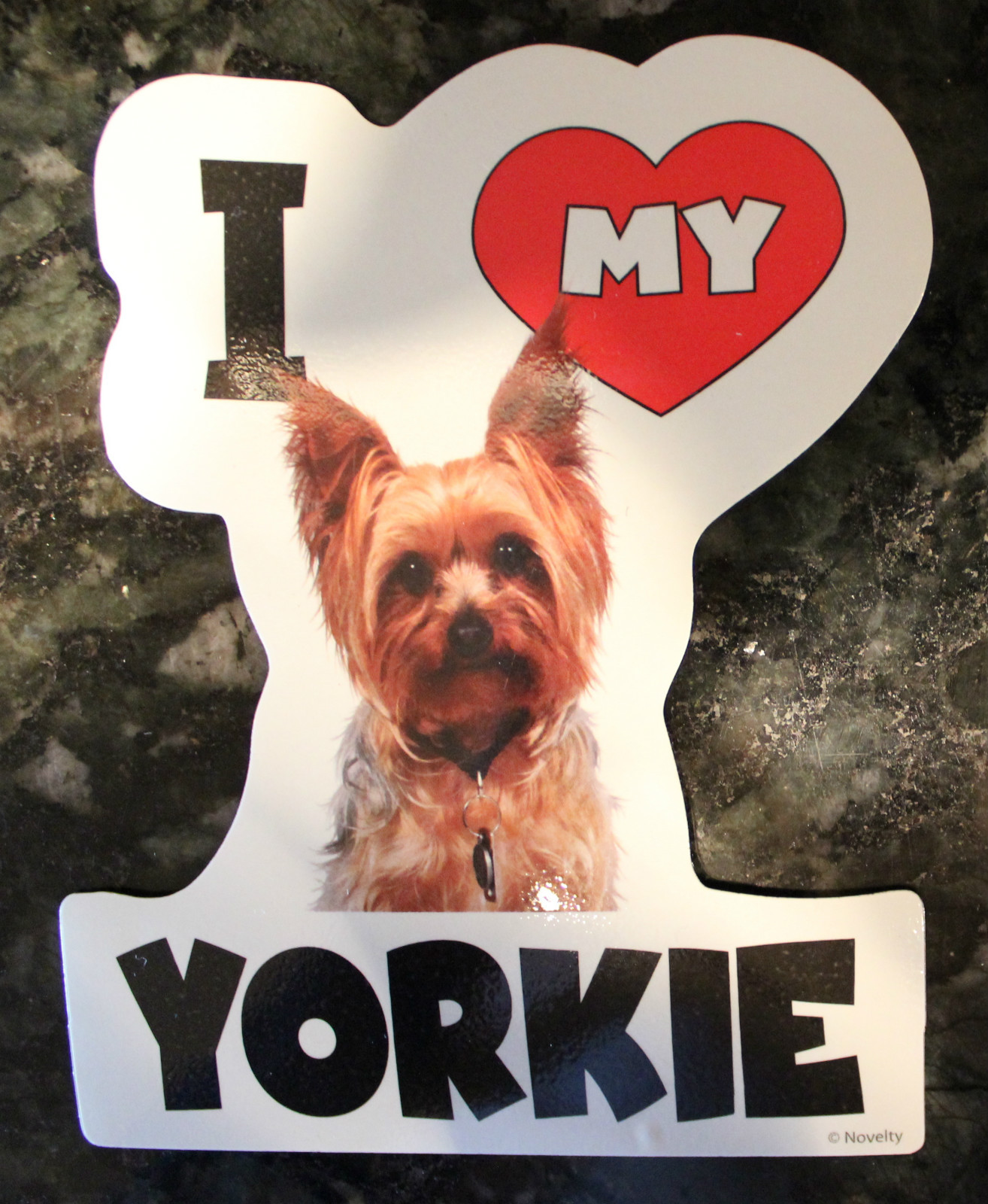 Yorkie Dog Magnet I Heart Love My Car Decor magnet In Puppy waterproof ...