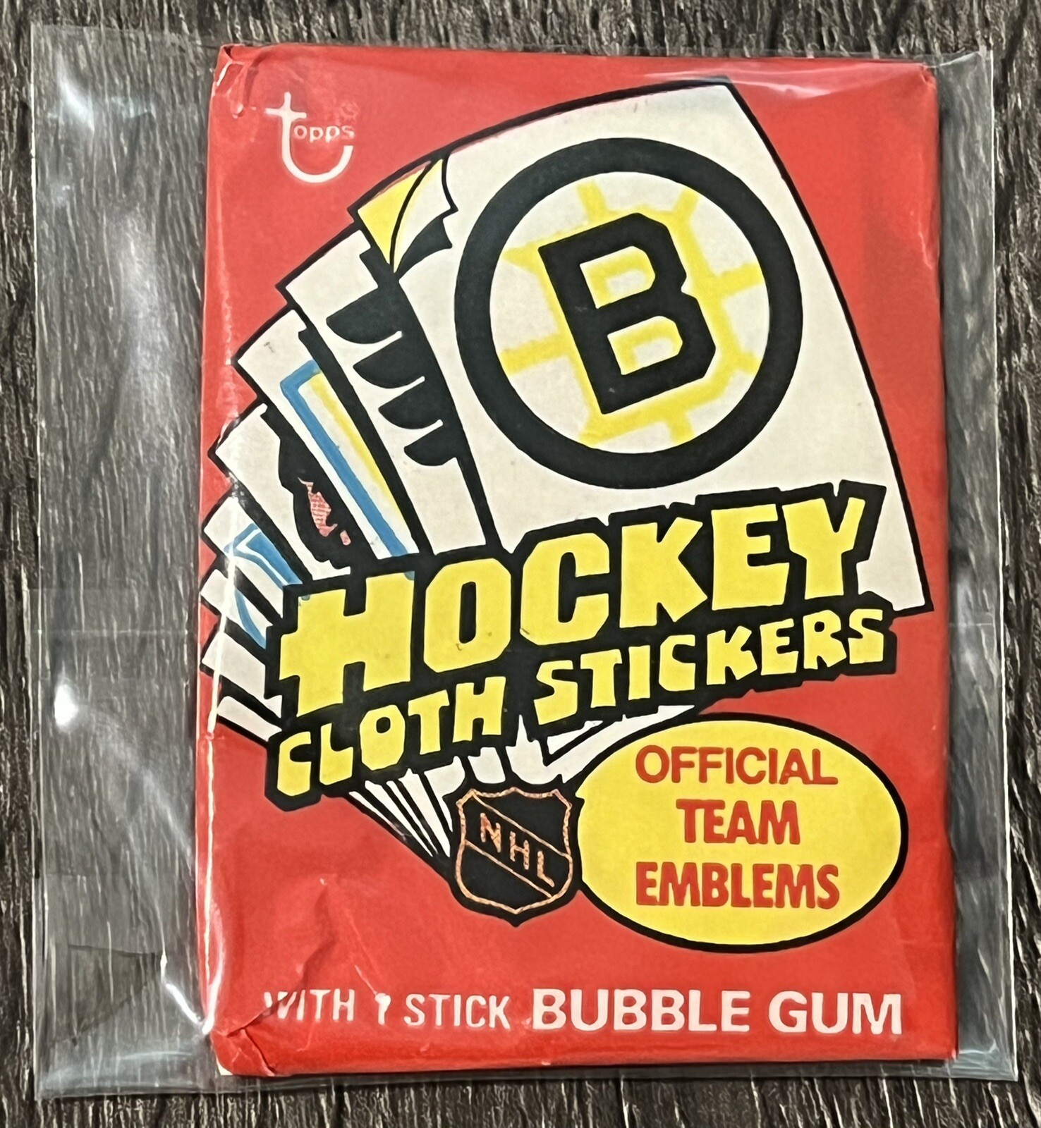 1974 Topps Hockey Cloth Stickers UNOPENED WAX PACK Wrapper Variation #1 ...