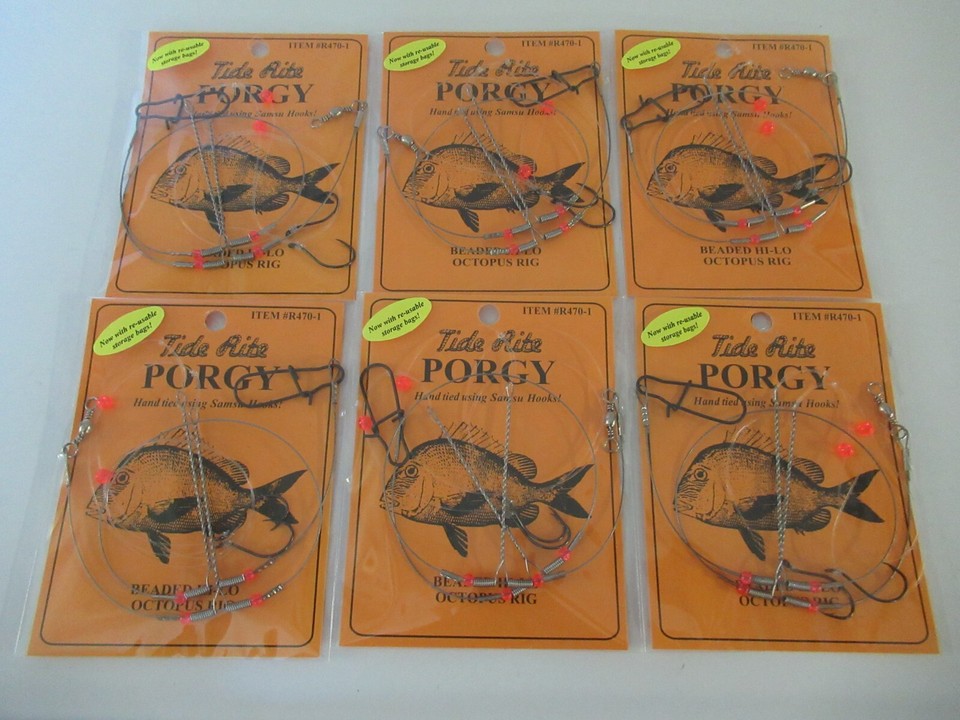 PORGY RIGS SCUP BEADED HI-LO OCTOPUS HOOK RIG TIDE RITE SALTWATER ...