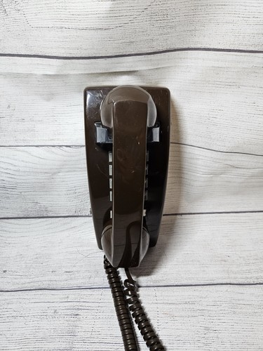 Vintage ITT Wall Telephone Model 2554 - 1984 - Brown Push Dial ...