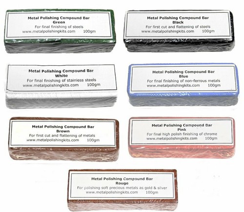 Metal Polishing Compound Bars Blue Brown Green White Black Rouge Pink ...
