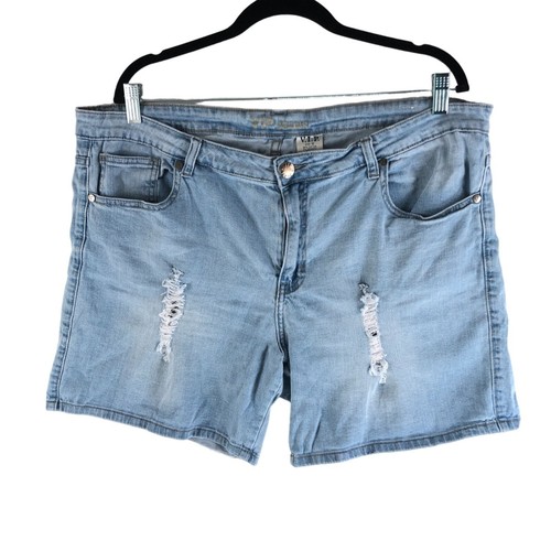 VIP Jeans Light Blue Distressed Denim Shorts Size 18 | eBay