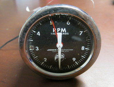 Vintage Jones Motorola 10,000 RPM Mechanical Tachometer 3-3/8 diameter ...
