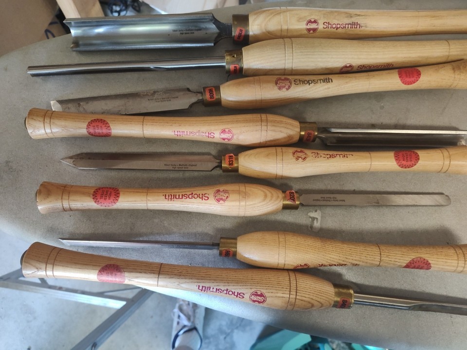 R SORBY SET OF 8 WOOD TURNING LATHE CHISELS GOUGES VINTAGE USED | eBay