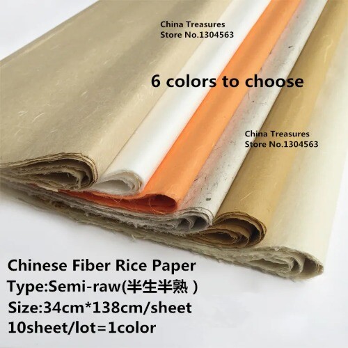 34cm*138cm*10sheets/lot Xuan Zhi Chinese Rice Paper Younlong Fiber ...