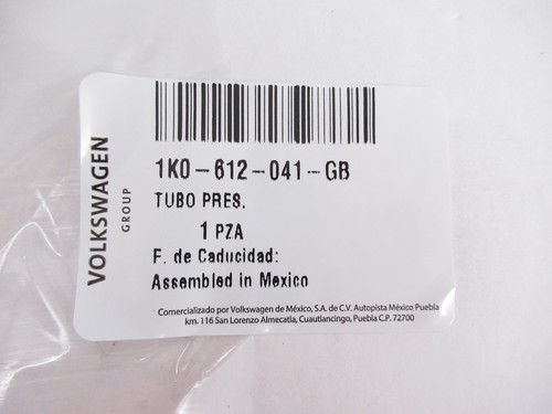 Genuine OEM Volkswagen Audi 1K0-612-041-GB Brake Booster Vacuum Pipe ...