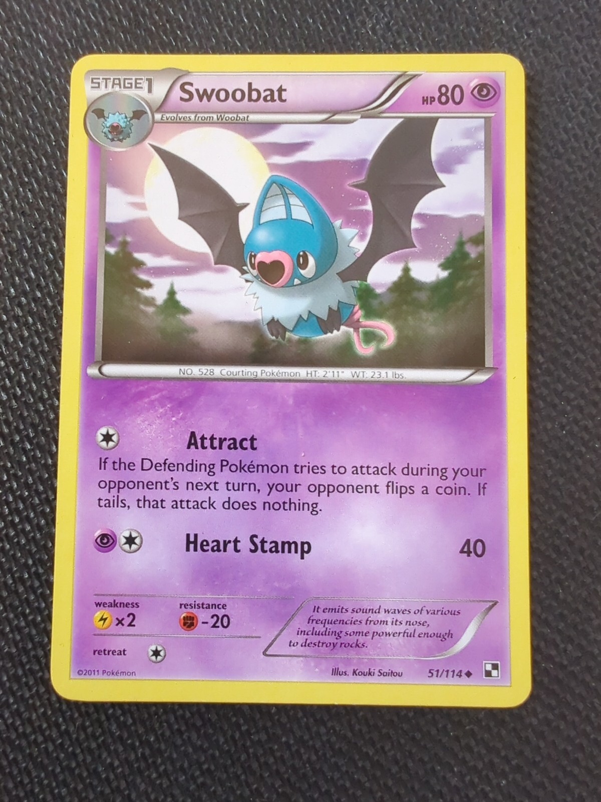 Pokémon TCG Swoobat Black and White 51/114 Regular Uncommon NM | eBay