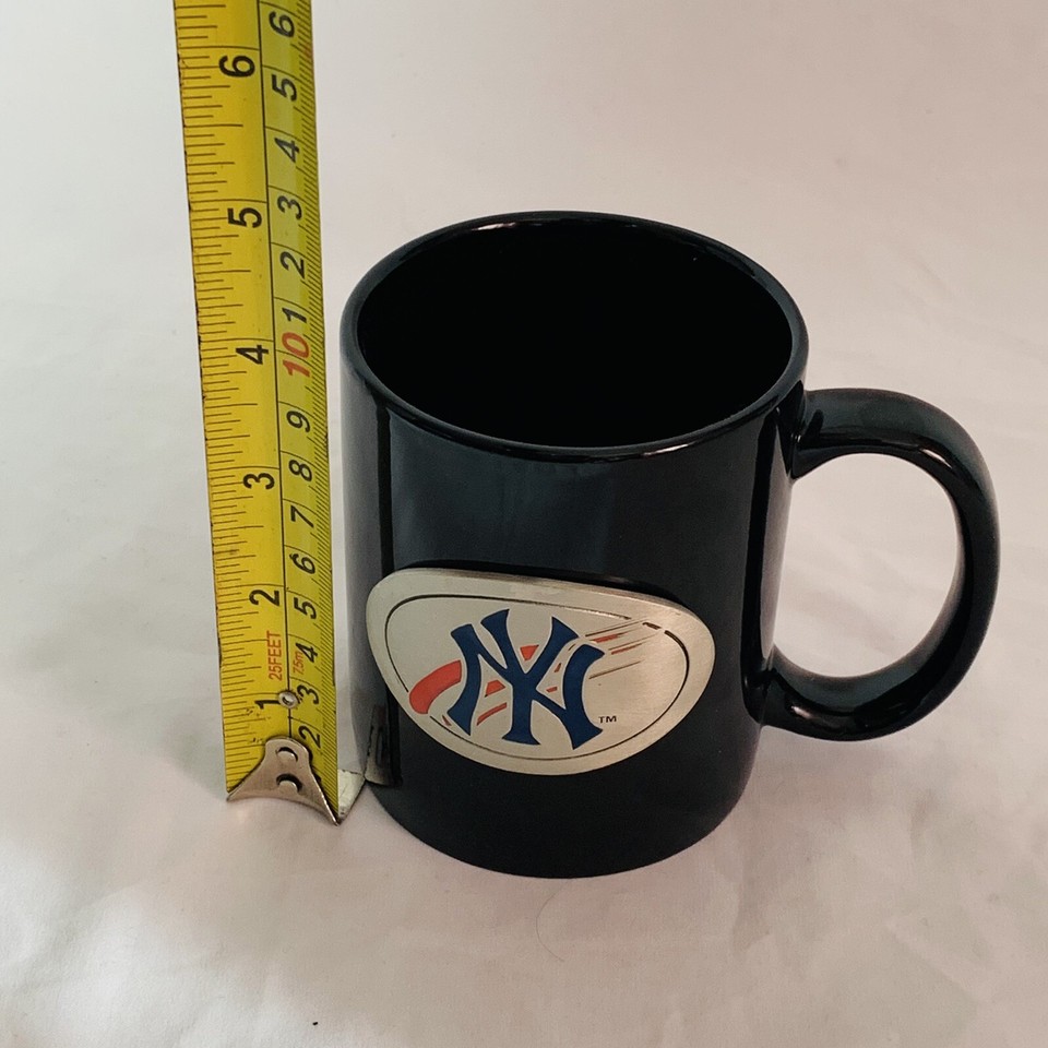 New York Yankees Mug Coffee Cup Baseball Black with silver red blue ...