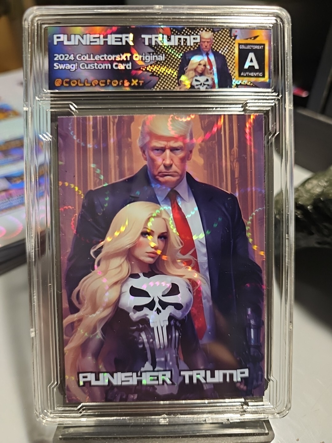 President Donald J. Punisher Trump USA Press Secretary Atomic Refractor ...