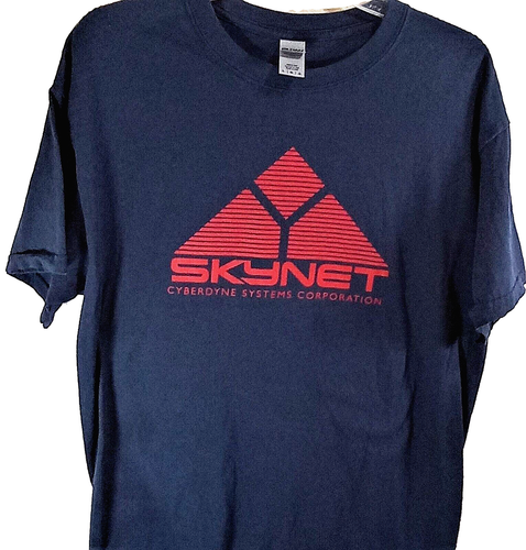 Terminator Skynet T-Shirt Size Large Blue Cyberdyne Systems Logo Sci FI ...