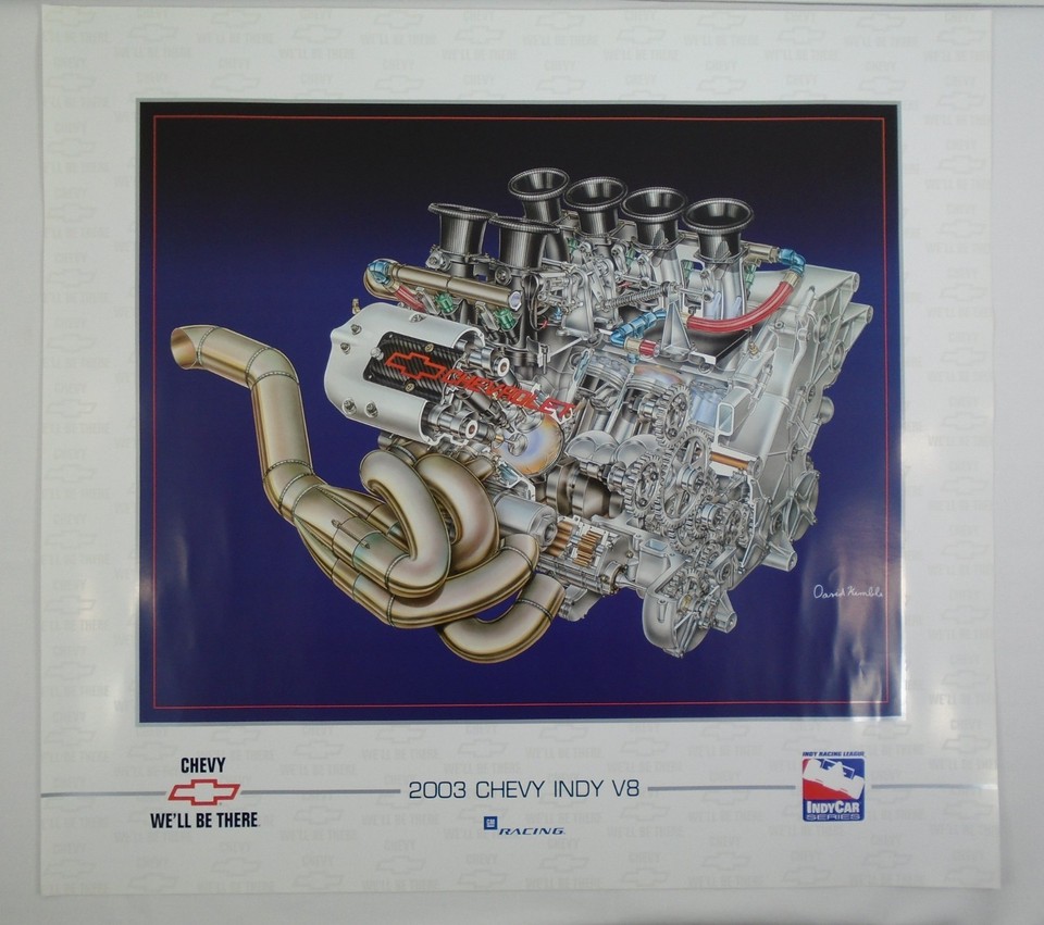 2003 Chevy Indy V8 Engine Cut Out IRL IndyCar Collector Poster ...